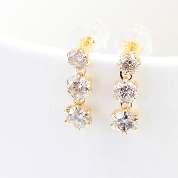 ダイヤモンド ピアス スリーストーン シャンパンブラウン レディース プラチナ 18金 18k K18 ゴールド 1.0ct ダイヤピアス : ジュエリーエクセレンテ - 通販 - Yahoo ...