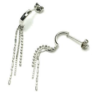 ピアス レディース 揺れる 14金 14k K14 ホワイトゴールド ハーフリングチェーン : ジュエリーエクセレンテ - 通販 - Yahoo!ショッピング