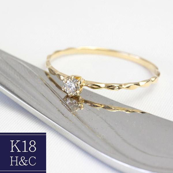 リング ダイヤモンド H＆C 一粒 レディース 指輪 18金 18k K18 ゴールド ダイヤリングデザイン 文字入れ不可 0.08ct : ジュエリーエクセレンテ - 通販 - Yahoo ...
