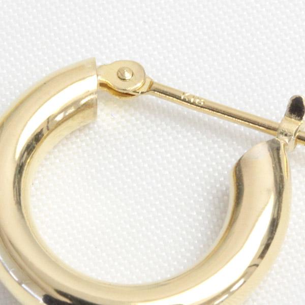 フープピアス 18k K18 18金 YG PG イエローゴールド ピンクゴールド レディース 可愛い 3.0mm×15mm ピアス 輪っか 石なし 地金 大きめ 日本製 1ペア 両耳用 ...