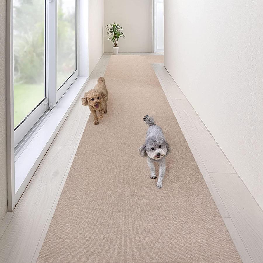 サンコー(三つ葉) サンコー はっ水 消臭 廊下敷きマット カーペット マット おくだけ吸着 ロングマット 60×800cm ベージュ KP ...