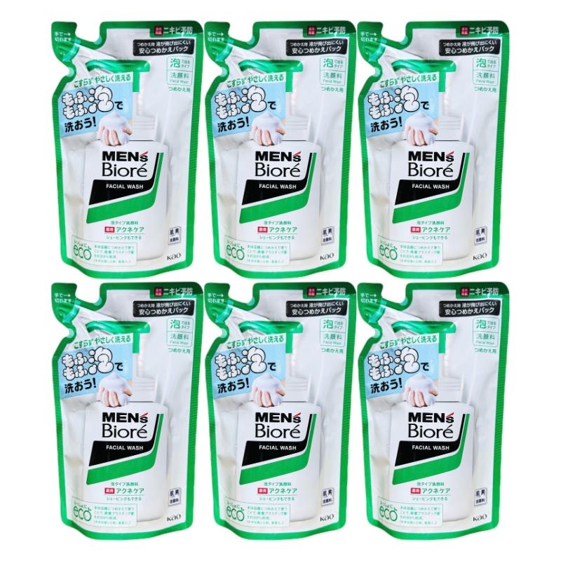 メンズビオレ 泡洗顔料 泡タイプ 薬用アクネケア洗顔 つめかえ用 130ml 6個セット 詰め替え 緑のパッケージ : ECkawaストア - 通販 - Yahoo!ショッピング