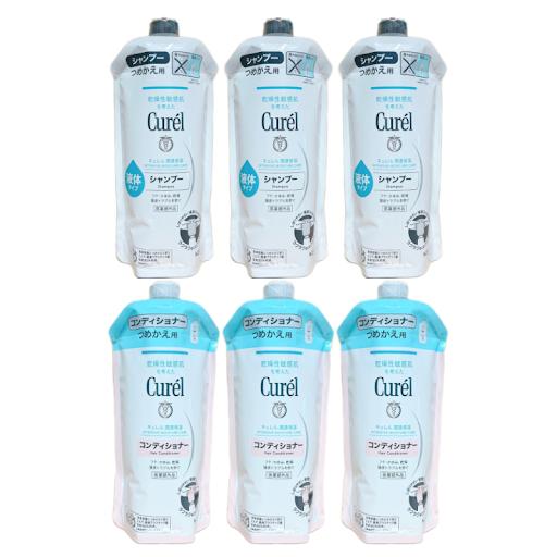 Curel キュレル シャンプー コンディショナー つめかえ用 340ml 各3個セット : ECkawaストア - 通販 - Yahoo!ショッピング