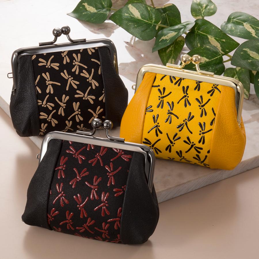 『まとめ買い 10個セット』上品 長財布と手のひら財布セット プレゼント 鹿革印傳本漆（トンボ柄） 手の平がま口財布（255A）（レッド×ブラック） : Eclea あなたの暮らしを幸せにする ...