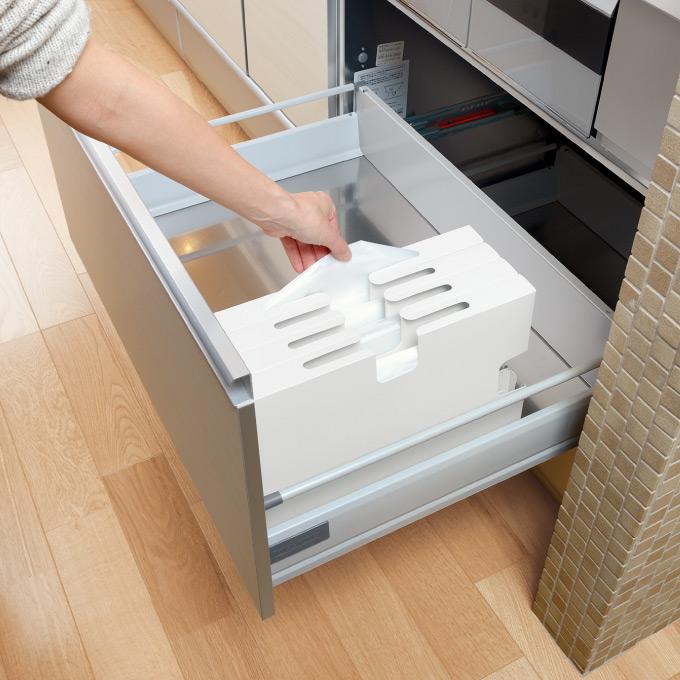 TOTONO トトノ ゴミ袋ホルダー 引き出し用 ゴミ袋収納ケースR リッチェル :thc-totono100236:エクリティ - 通販 - Yahoo!ショッピング
