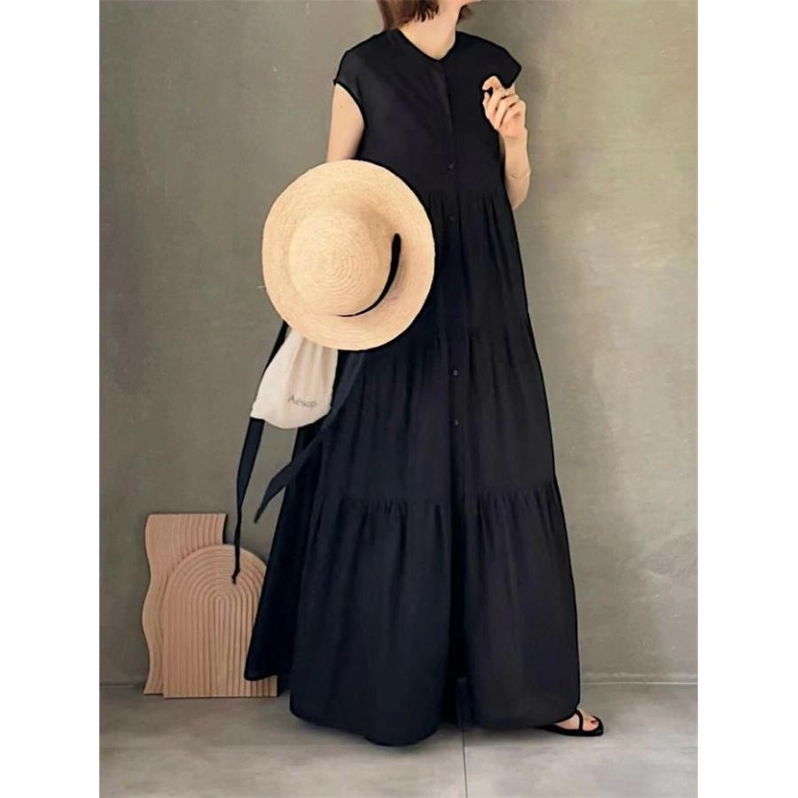 ワンピース ノースリーブ レディース ティアードワンピース ティアード 春 夏 涼しい ロングワンピース 大人 マキシ丈 カジュアル セレモニー エレガント ロング : EC Logic ...