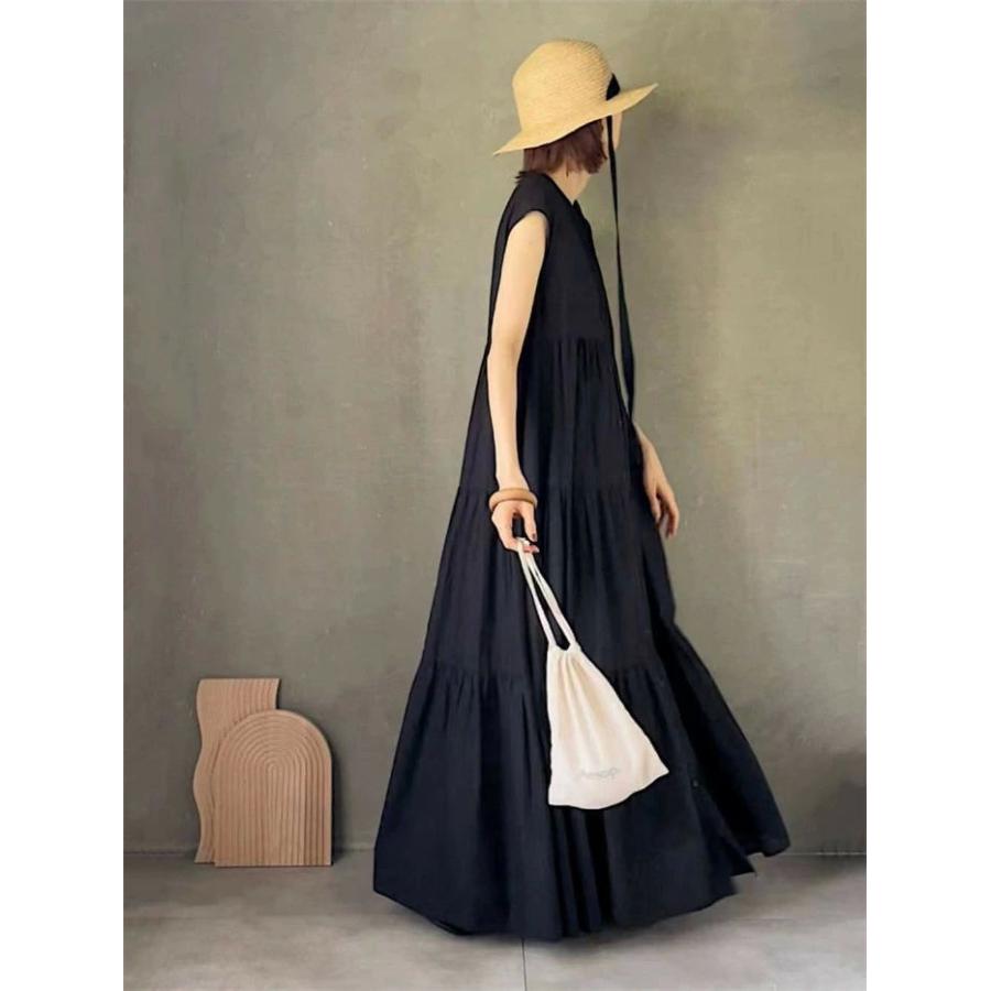 ワンピース ノースリーブ レディース ティアードワンピース ティアード 春 夏 涼しい ロングワンピース 大人 マキシ丈 カジュアル セレモニー エレガント ロング : EC Logic ...