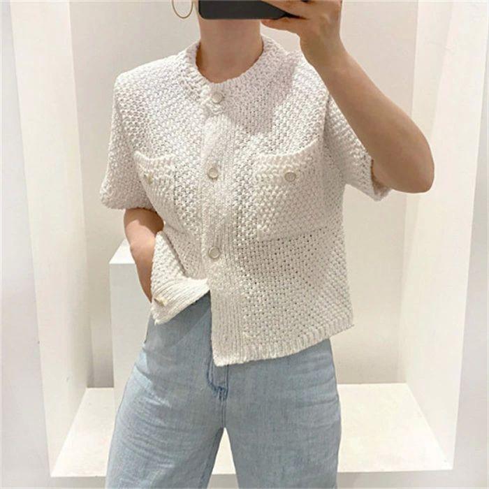 カーディガン レディース 半袖 春夏 ジャケット風 ツイード ボレロ アウター ツイードボレロ ジャケットカーデ ライトアウター 半袖ジャケット サマーアウター : EC Logic ヤフー ...