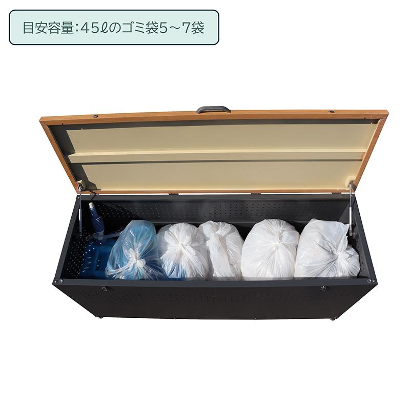 ダイマツ ダストボックス 木目×ブラック DBW-150BK 屋外 ゴミステーション ゴミ収集ボックス 大型 カラス対策 : 環境生活 Yahoo!店 - 通販 - Yahoo!ショッピング