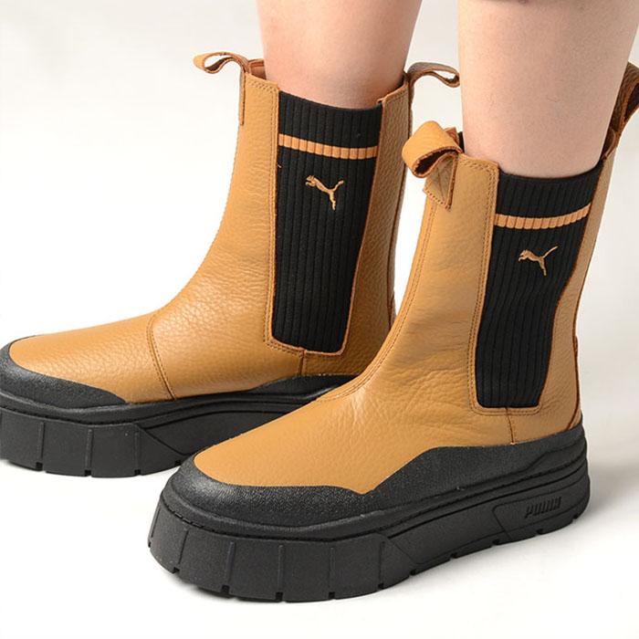 PUMA WNS MAIZE STACK CHELSEA CASUAL BOOTS プーマ ウィメンズ メイズ チェルシー カジュアル ブーツ ...