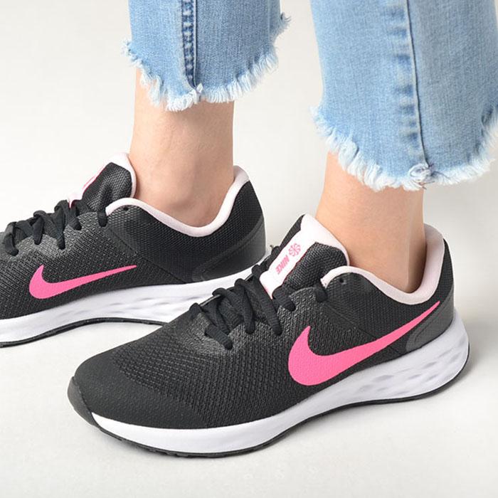 NIKE REVOLUTION 6 NN (GS) ナイキ レボリューション レディース スニーカー ブラックピンク dd1096-007 ...