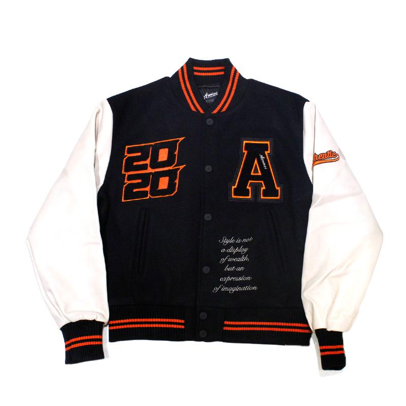 Amicci アミッチ ジャケット スタジャン アウター ロゴ ANGELO VARSITY JACKET -BLACK- : 24wo ...