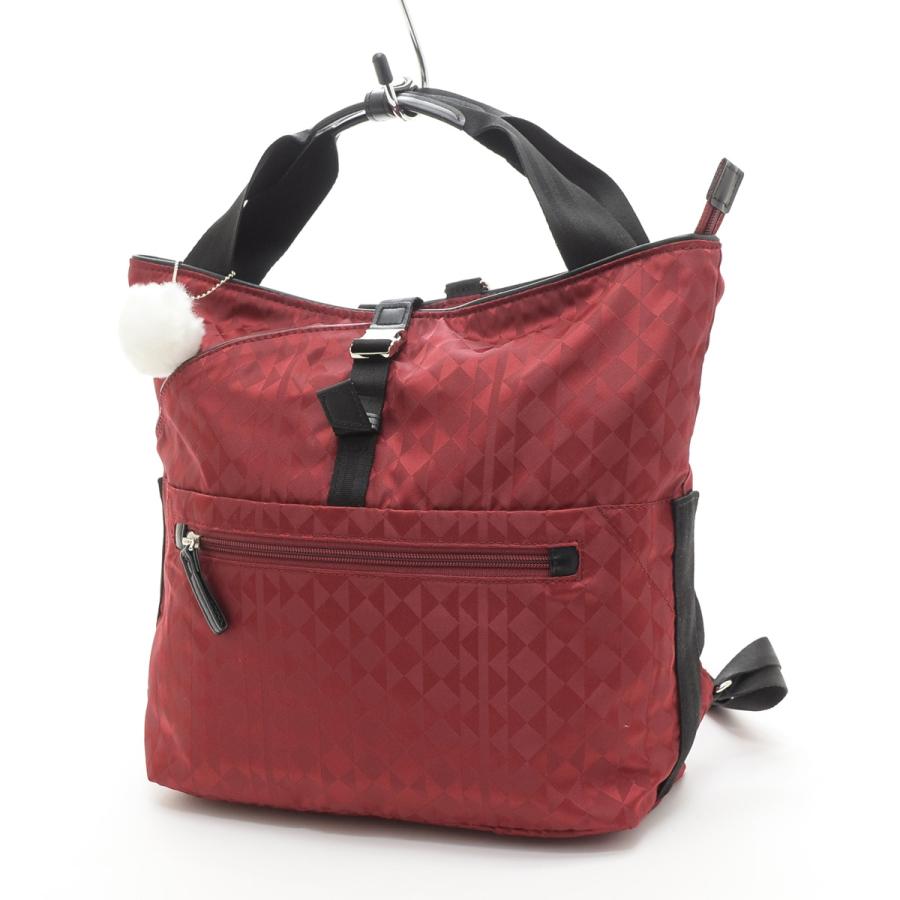 Kanana Project project カナナ プロジェクト リュックサック 総柄ナイロンツイルリュックトートバッグ レディース レッド ...