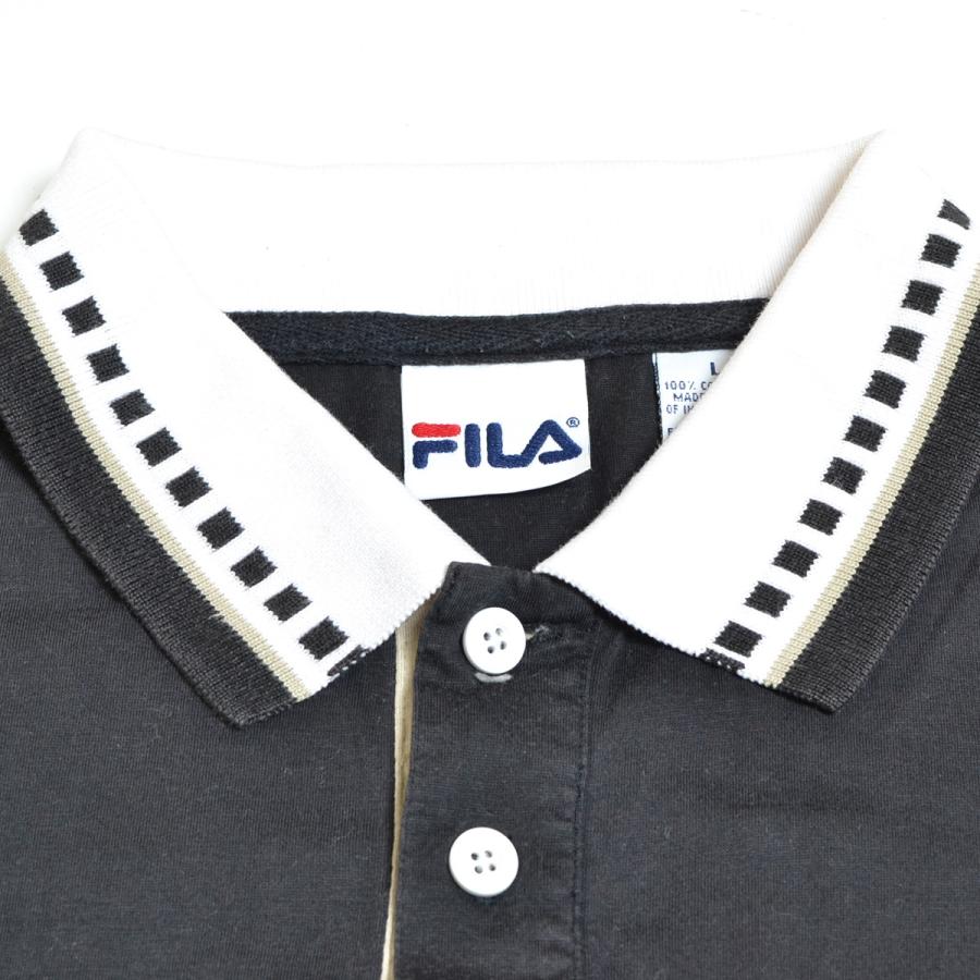 FILA 489247 フィラ ポロシャツ 半袖 USA製 ヴィンテージ サイズL メンズ ブラック : リサイクル市場エコ - 通販 - Yahoo!ショッピング