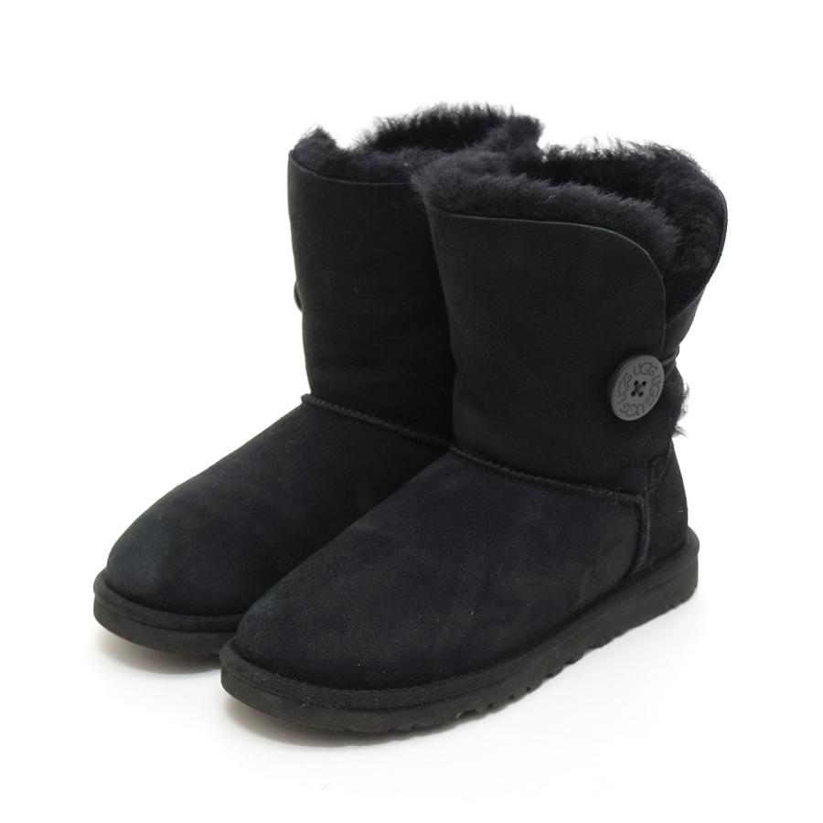 UGG Australia 511002 アグ オーストラリア ムートンブーツ BAILEY BUTTON ベイリーボタン 5803 サイズUS5/23.0cm レディース ブラック ...