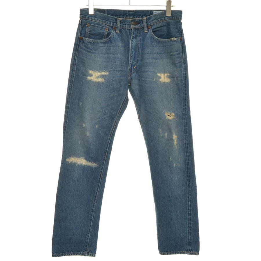 orSlow 513460 オアスロウ デニムパンツ ジーンズ セルビッジ ダメージ加工 サイズM（2） メンズ 日本製 インディゴ ...