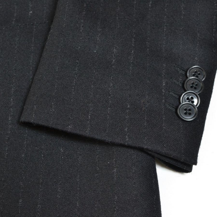 523638 LARDINI スーツ セットアップ 3B シングル アンコン 段返り サイズ46 ウールモヘアアルパカ イタリア製 ブラック ストライプ : 0230523638 ...