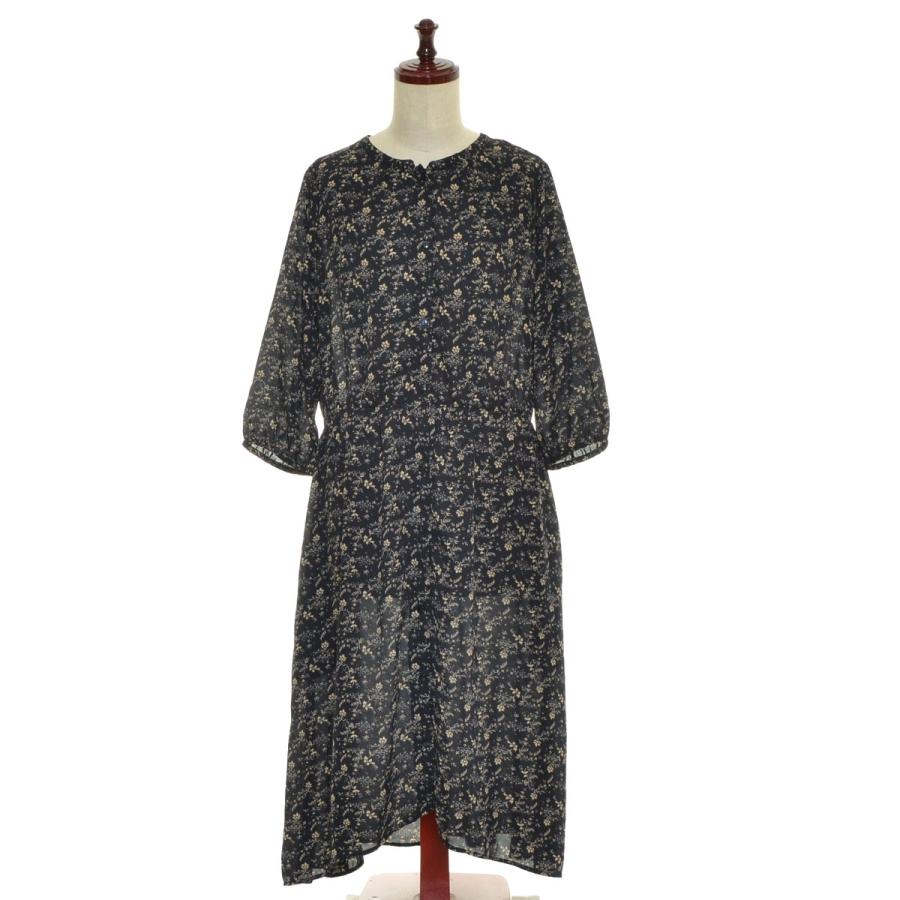 chocol raffine robe 528118 ショコラフィネローブ Green Parks ロングワンピース 花草模様シアーワンピース ...