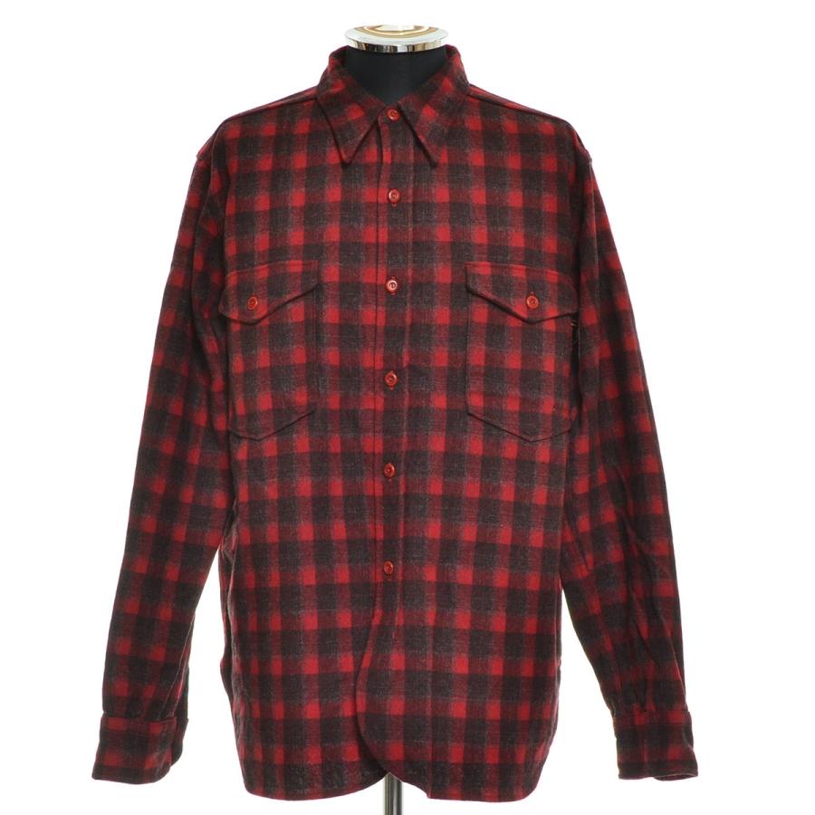 PENDLETON 534811 WAREHOUSE × ウエアハウス×ペンドルトン ウールシャツ 長袖 WOOL SHIRTS サイズ42 メンズ 日本製 レッド チェック : リサイクル ...