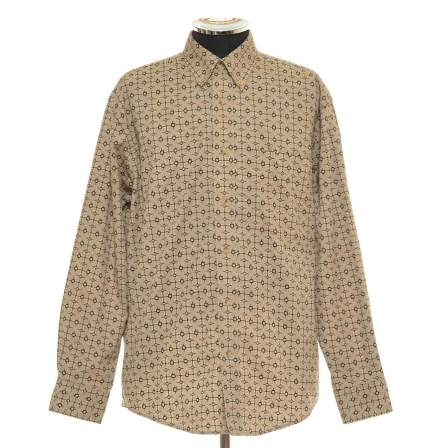 565448 NATURAL ISSUE 柄シャツ 長袖 サイズM メンズ ベージュ : リサイクル市場エコ - 通販 - Yahoo!ショッピング
