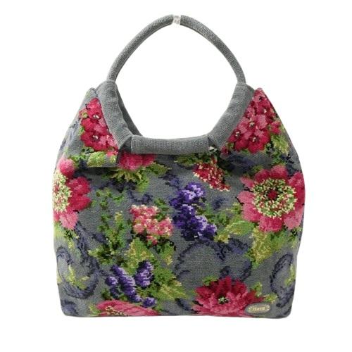 フェイラー 美品 シュニール織 トートバッグ ハンドバッグ グレー 花柄 FEILER TS6 : リサイクルランド エコラボ - 通販 - Yahoo!ショッピング