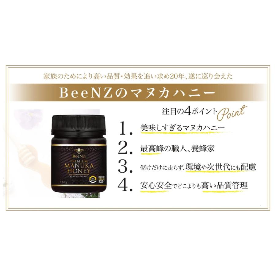 BEENZプレミアムマヌカハニー UMF10＋ 【MGO263〜350＋】 250グラム 正規輸入品 ニュージーランド産 : エコロクル - 通販 - Yahoo!ショッピング