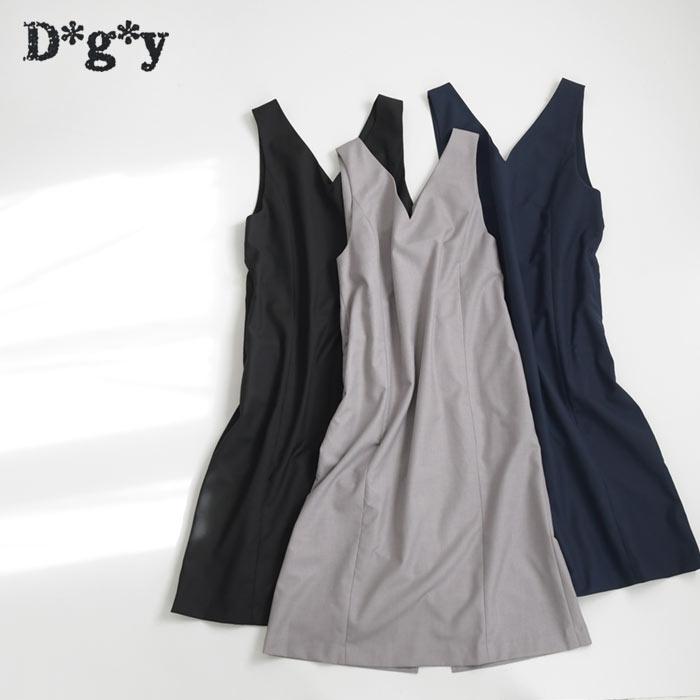 D*g*y ワンピース dgy ノーカラー Vネック 長め丈 すっきり エコロコ 春 秋 冬 レディース 2220AW0120, sel, : ecoloco - 通販 - Yahoo!ショッピング