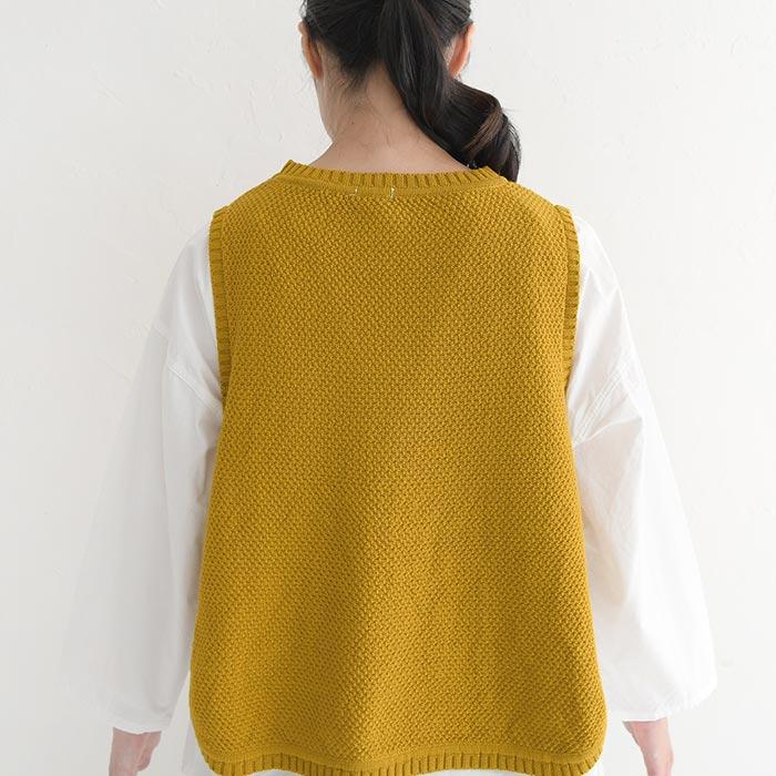 Bliss bunch コットン ニットベスト 鹿の子編み サイドスリット 綿100％-ベスト レディース 秋冬- 23AW0915, :tbn2002:ecoloco - 通販 ...