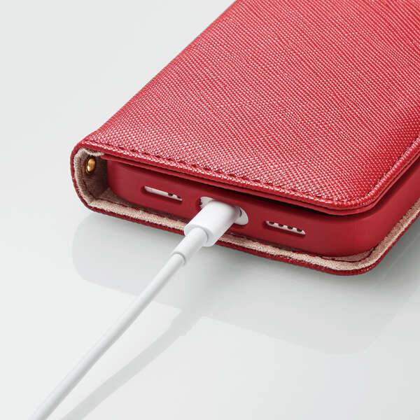 ELECOM iPhone 12 mini レザーケース Enchante'e 磁石付き 手帳型ケース コンパクトミラー付き 赤 レッド : エコモ新下関 - 通販 - Yahoo!ショッピング