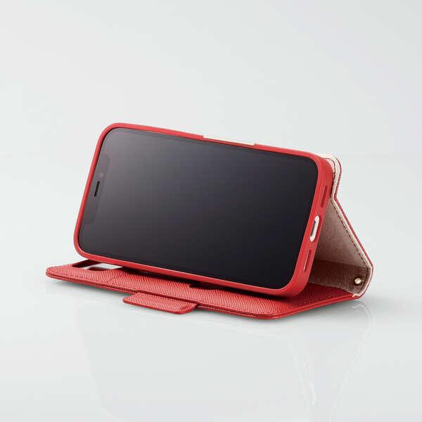 ELECOM iPhone 12 mini レザーケース Enchante'e 磁石付き 手帳型ケース コンパクトミラー付き 赤 レッド : エコモ新下関 - 通販 - Yahoo!ショッピング