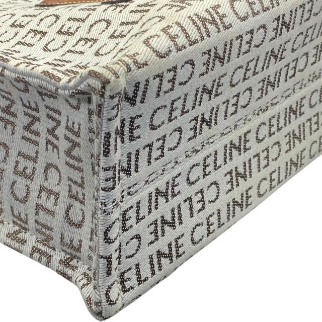 CELINE セリーヌ THAIS CABAS SMALL ハンドバッグ ショルダーバッグ スモール カバ タイス トリオンフ ロゴ キャンバス レザー ホワイト ブラウン : SENSE ...