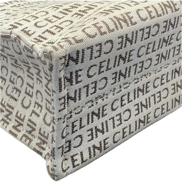 CELINE セリーヌ THAIS CABAS SMALL ハンドバッグ ショルダーバッグ スモール カバ タイス トリオンフ ロゴ キャンバス レザー ホワイト ブラウン : SENSE ...
