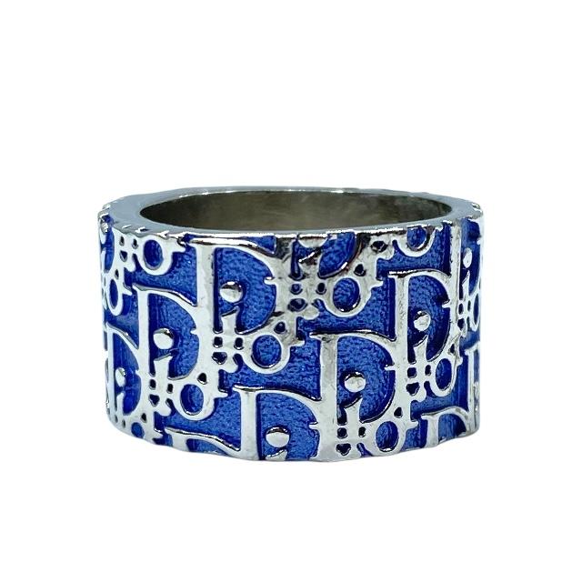 Christian Dior（クリスチャン・ディオール） Dior ディオール リング 指輪 トロッター No2 オブリーク アクセサリー ジュエリー 小物 メタル シルバー ブルー [11号 ...