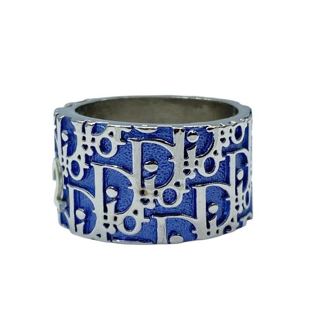 Christian Dior（クリスチャン・ディオール） Dior ディオール リング 指輪 トロッター No2 オブリーク アクセサリー ジュエリー 小物 メタル シルバー ブルー [11号 ...