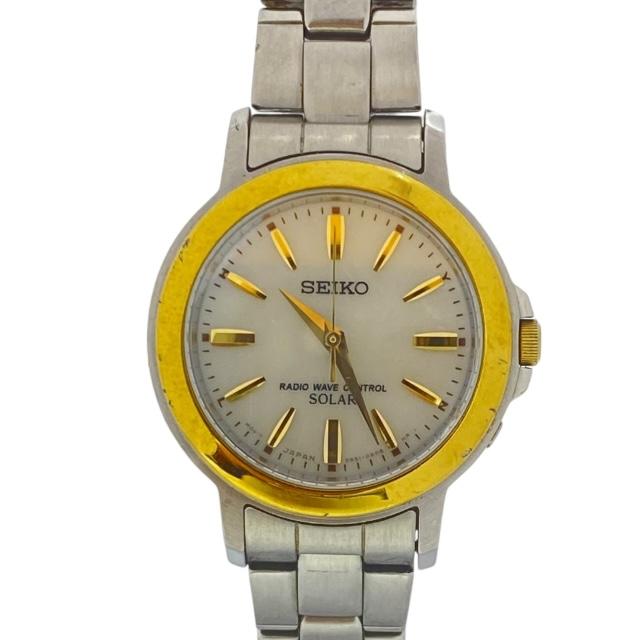 SEIKO 【稼働品】SEIKO セイコー 腕時計 時計 アクセサリー 小物 10気圧防水 ソーラー電波 ステンレス シルバー ゴールド ...