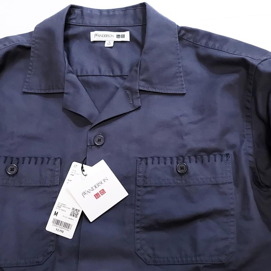 WB654 UNIQLO ユニクロ JW ANDERSON コットン ツイル オーバーサイズ ワークシャツ 長袖 Mサイズ ブルー ...