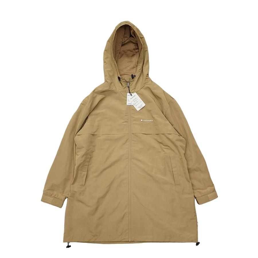 CONVERSE WC157 コンバース レディース フード付き 裏メッシュ コート Mサイズ カーキ ベージュ ビッグシルエット スポーツ ...