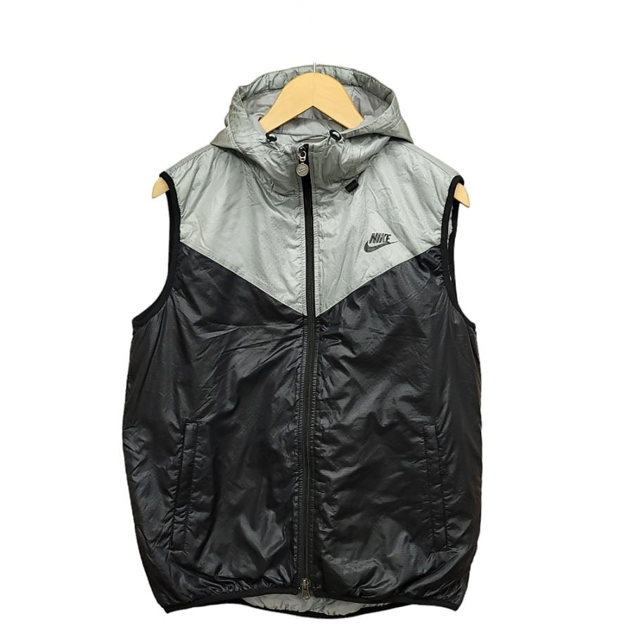 NIKE WC500 未使用 ナイキ ウインドランナー サーモアフィル ベスト Lサイズ 257425 ブラック グレー 撥水 ナイロン 中綿 ...