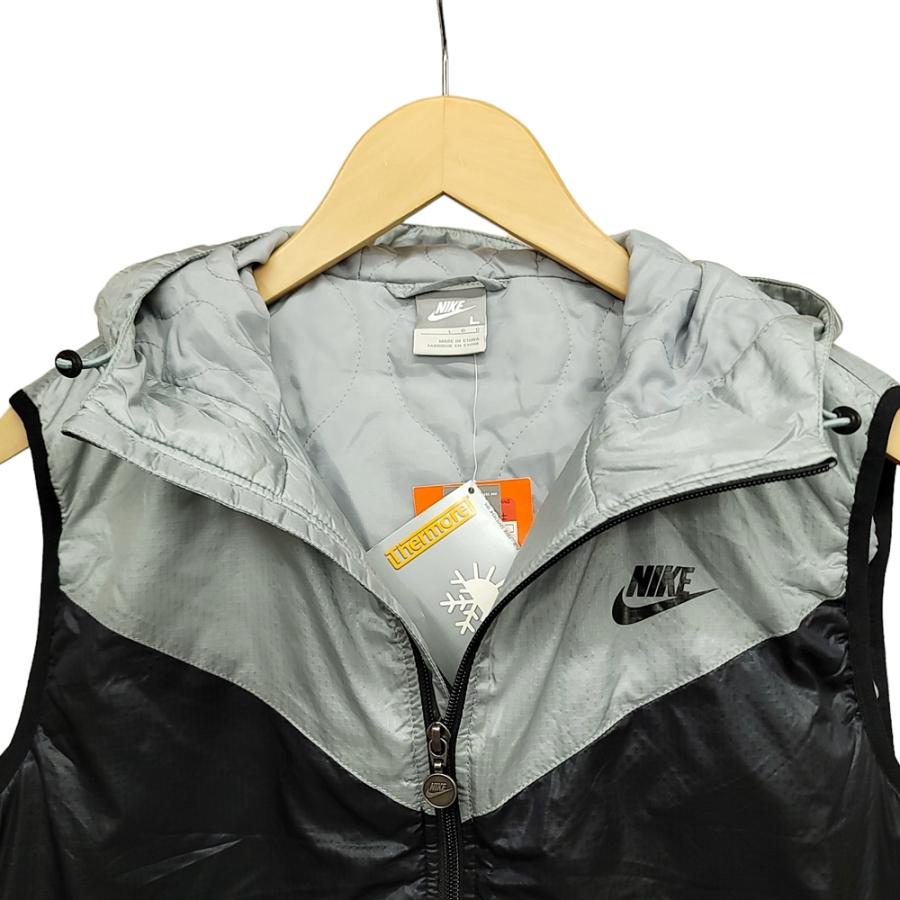 NIKE WC500 未使用 ナイキ ウインドランナー サーモアフィル ベスト Lサイズ 257425 ブラック グレー 撥水 ナイロン 中綿 ...