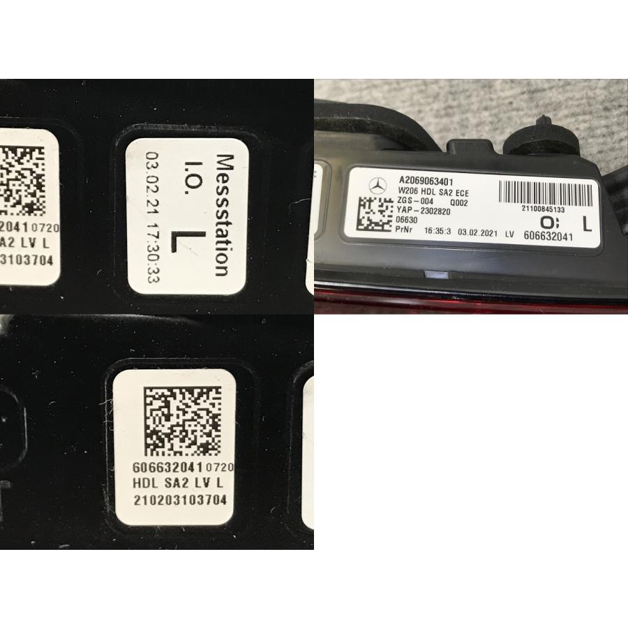 新品!Cクラス W206 純正 左 テールランプ/フィニッシャーランプ/内側 LED A2069063401 A 206 906 34 01 ...