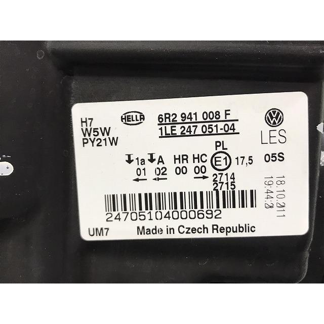 ポロ/POLO/6R系 純正 前期 右ヘッドライト/ランプ ハロゲン HELLA 6R2 941 008 F/6R2941008F ...