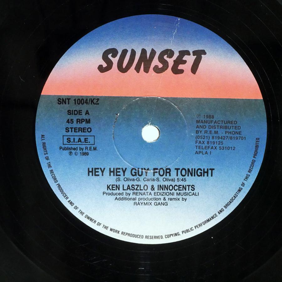 KEN LASZLO/HEY HEY GUY FOR TONIGHT/SUNSET SNT1004KZ 12 : Face Records ...
