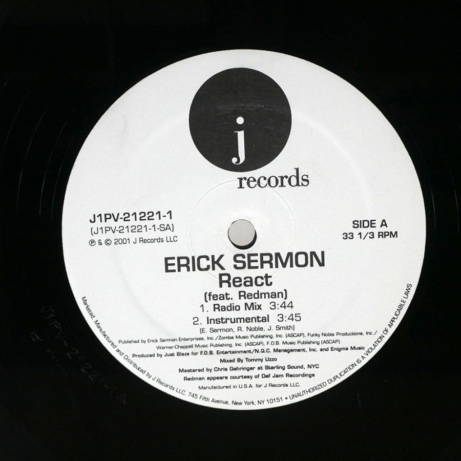 米 プロモ ERICK SERMON/REACT/J J1PV212211 12 : Face Records - 通販 - Yahoo!ショッピング