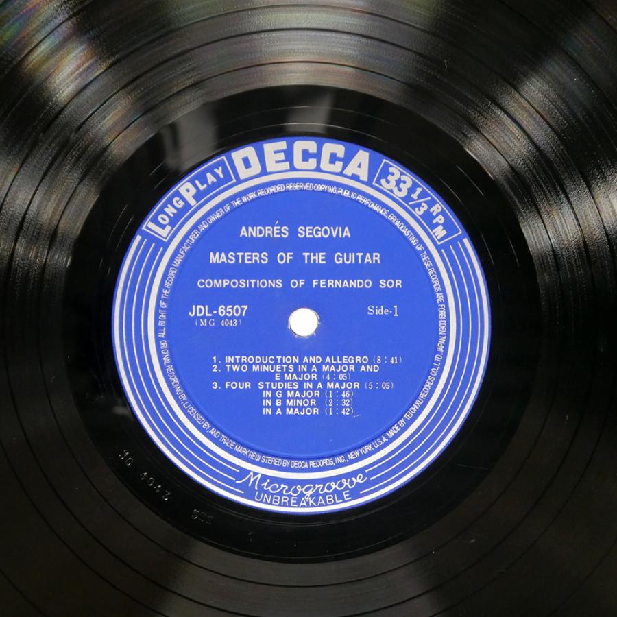 国内盤 ANDRES SEGOVIA/MASTERS OF THE GUITAR, COMPOSITIONS SOR AND TARREGA/DECCA JDL-6507 LP : Face ...