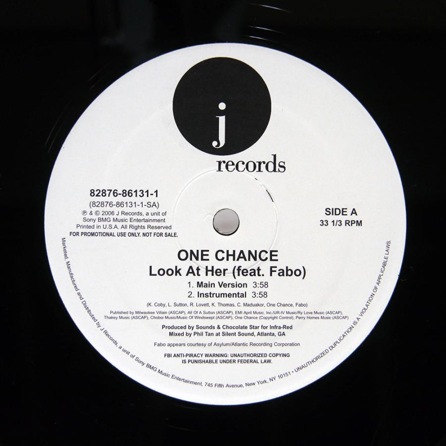 米 US盤 ONE CHANCE/LOOK AT HER/J 82876861311 12 : Face Records - 通販 ...