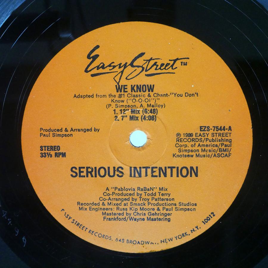 SERIOUS INTENTION/WE KNOW/EASY STREET EZS7544 12 : yevn009370511 : Face Records - 通販 - Yahoo!ショッピング