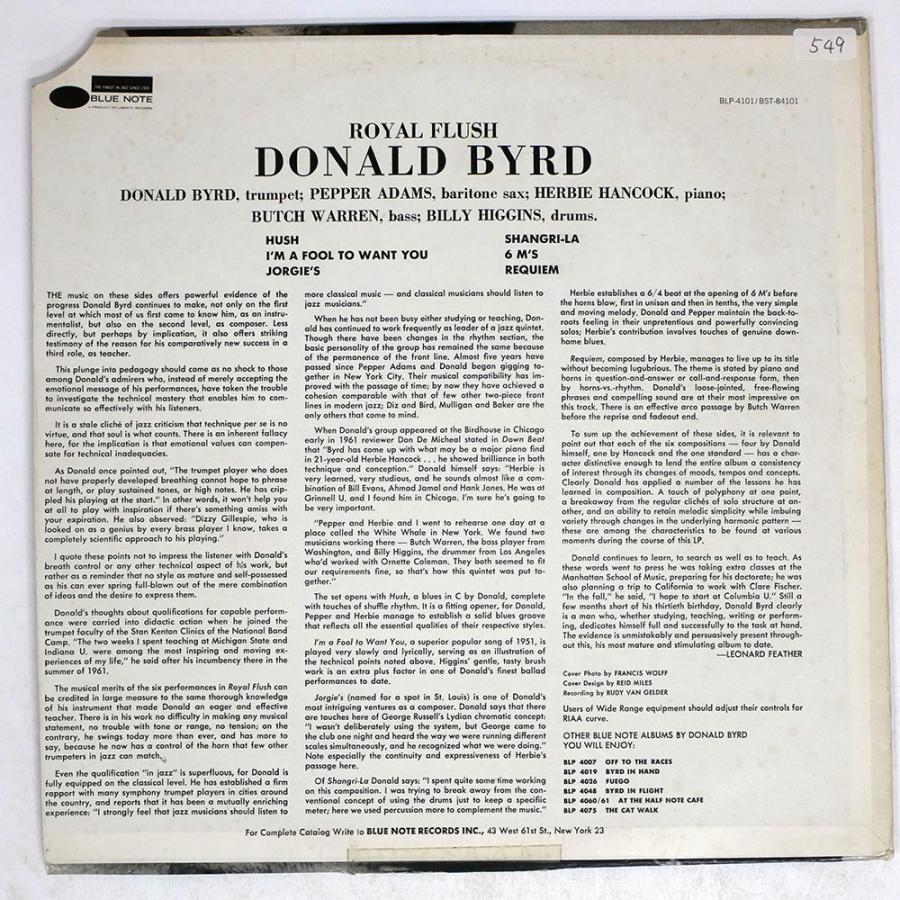 US盤 DONALD BYRD/ROYAL FLUSH/BLUE NOTE BST84101 LP : Face Records - 通販 - Yahoo!ショッピング