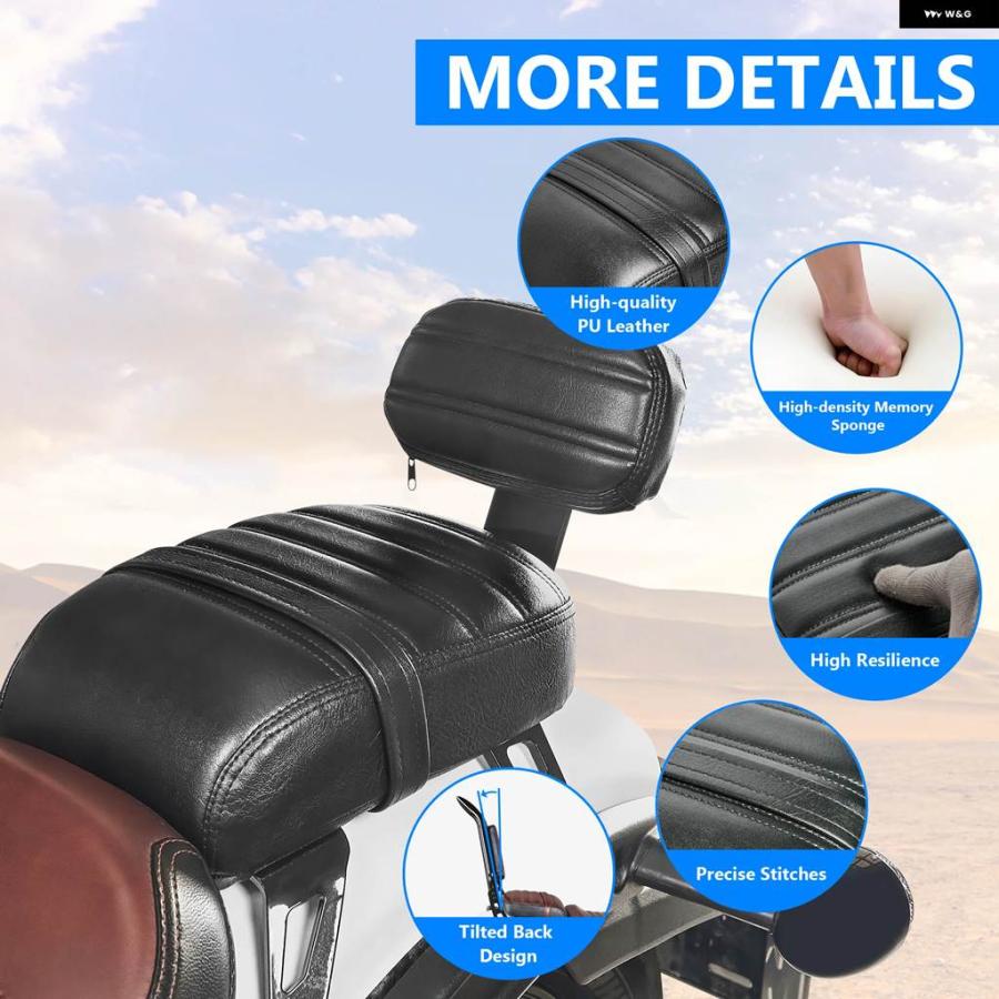 【並行輸入品】バイク パッセンジャーシート ブラック バックレスト付き アクセサリー INDIAN SCOUT ABS TWENTY SIXTY 2018-2023 モデル : ectmm ...