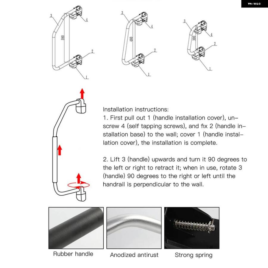 【並行輸入品】折りたたみ 式RVアシストハンドルEVA グリップ 付きアルミ エントリードアハードウェアキャラバンモーターホームトレーラー ...