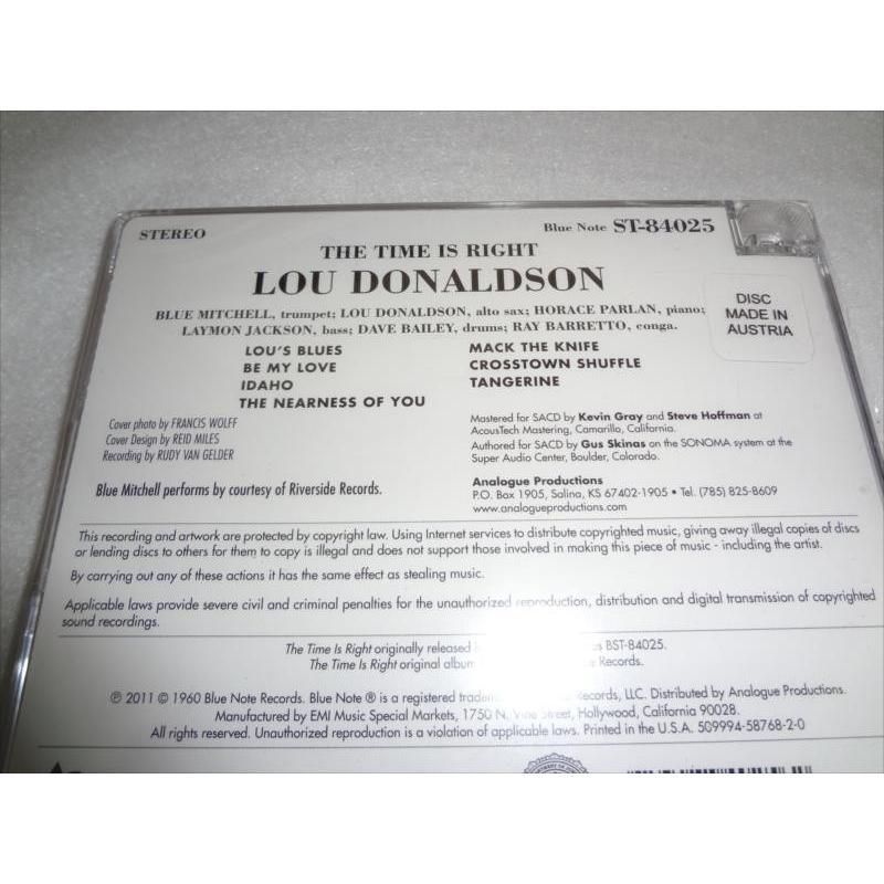 SACD Lou Donaldson/The Time Is Right : パーツワイド - 通販 - Yahoo!ショッピング